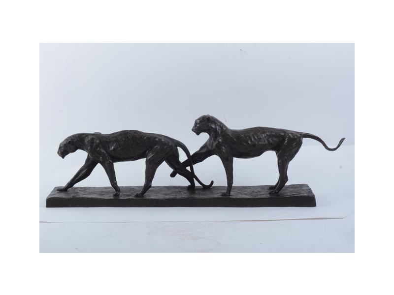 MASIER (XXème) "Deux panthères" Epreuve - auctions & price archive