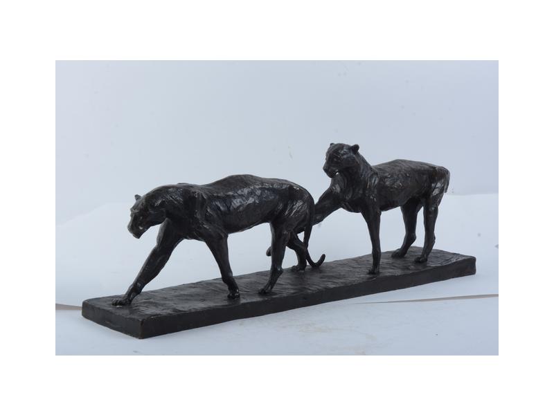 MASIER (XXème) "Deux panthères" Epreuve - auctions & price archive